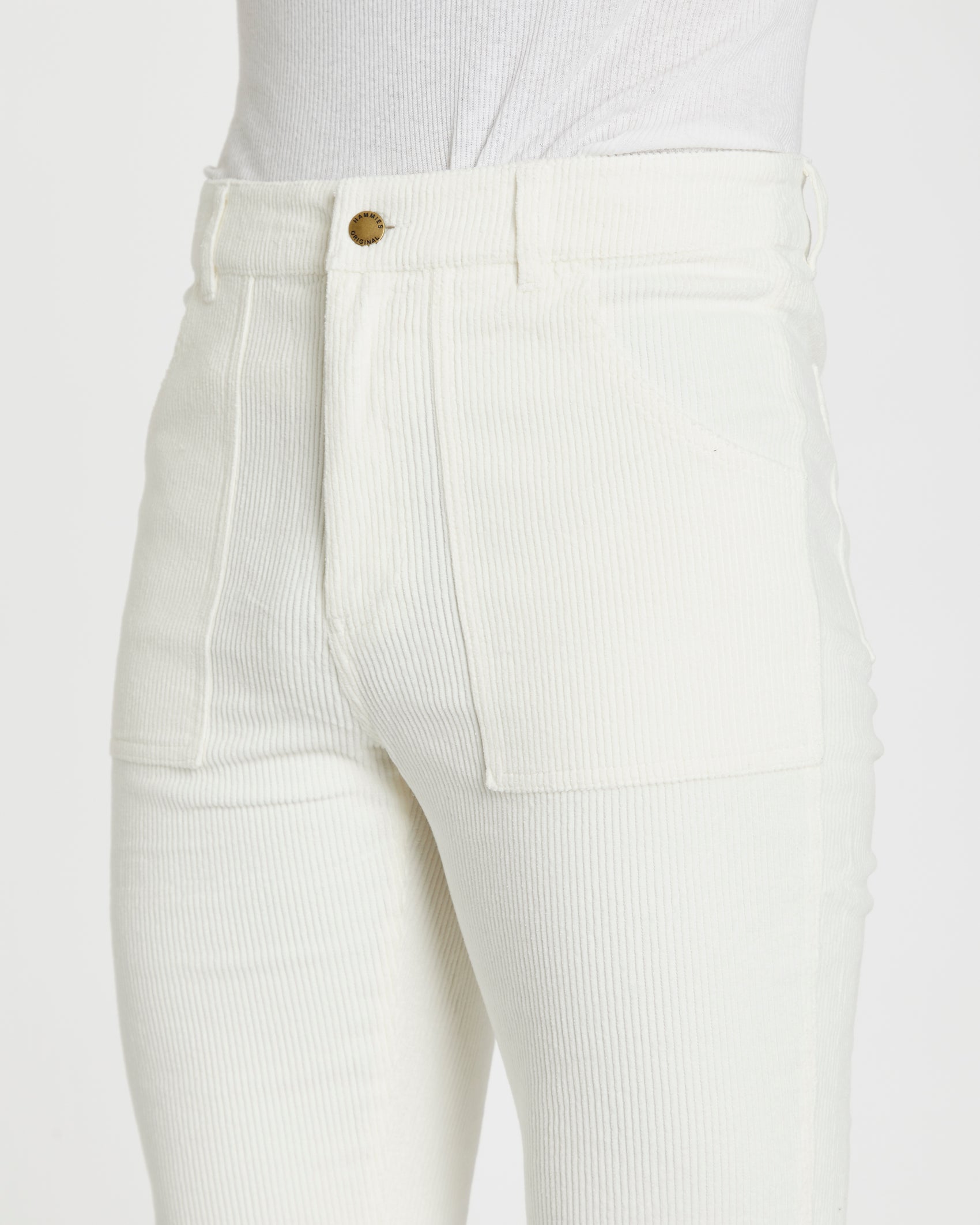 Hammies Men's Corduroy Bell Bottoms (White)
