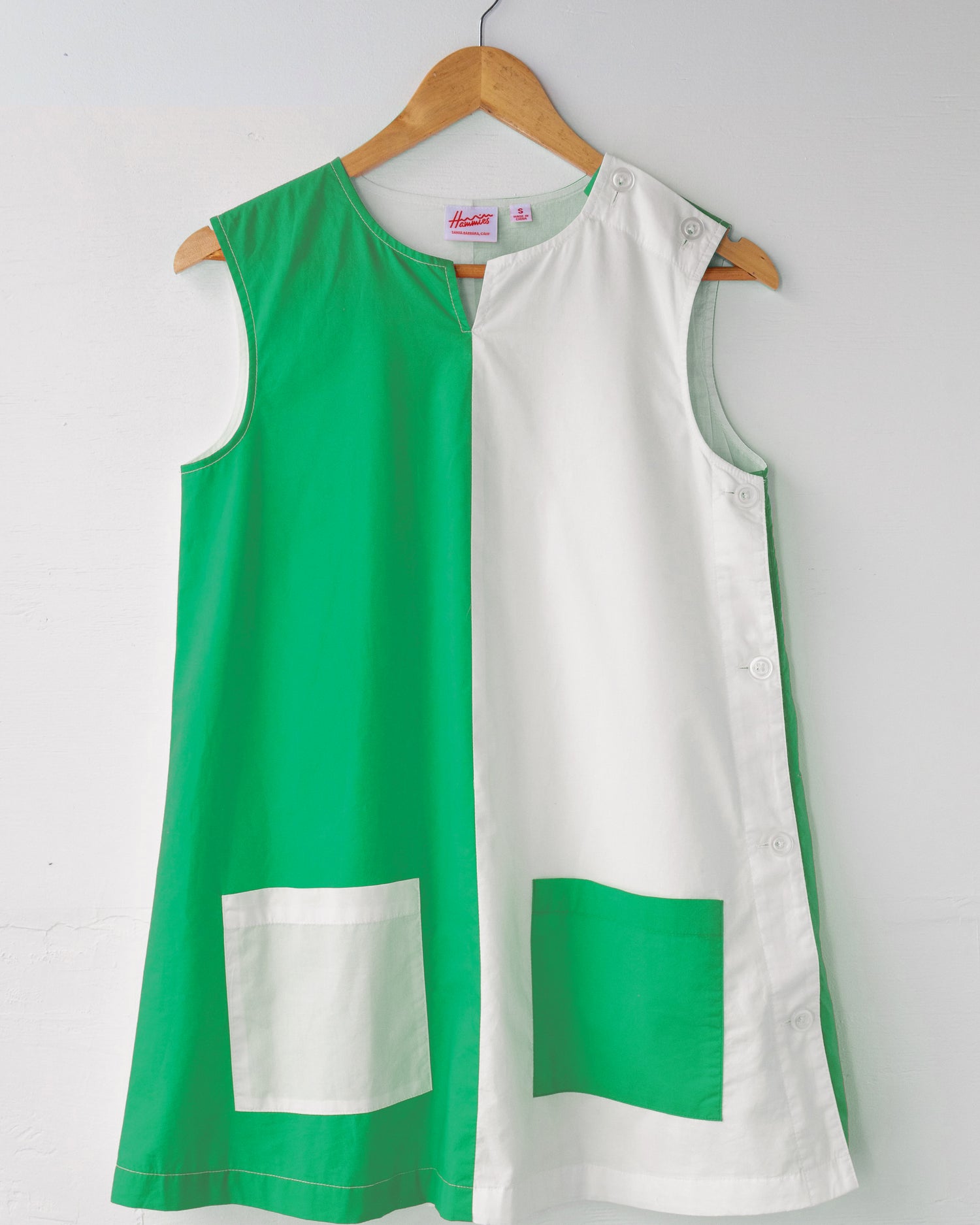 Hammies Two-Tone Smock (Green/White)