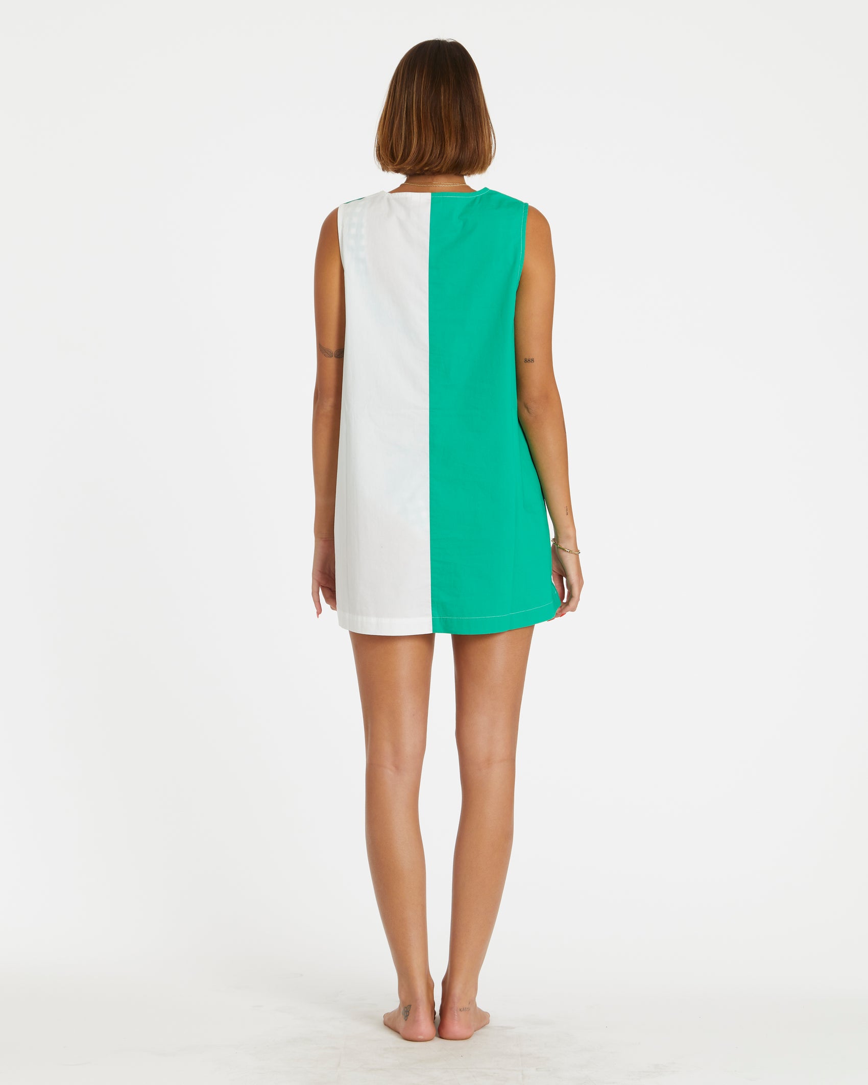 Hammies Two-Tone Smock (Green/White)