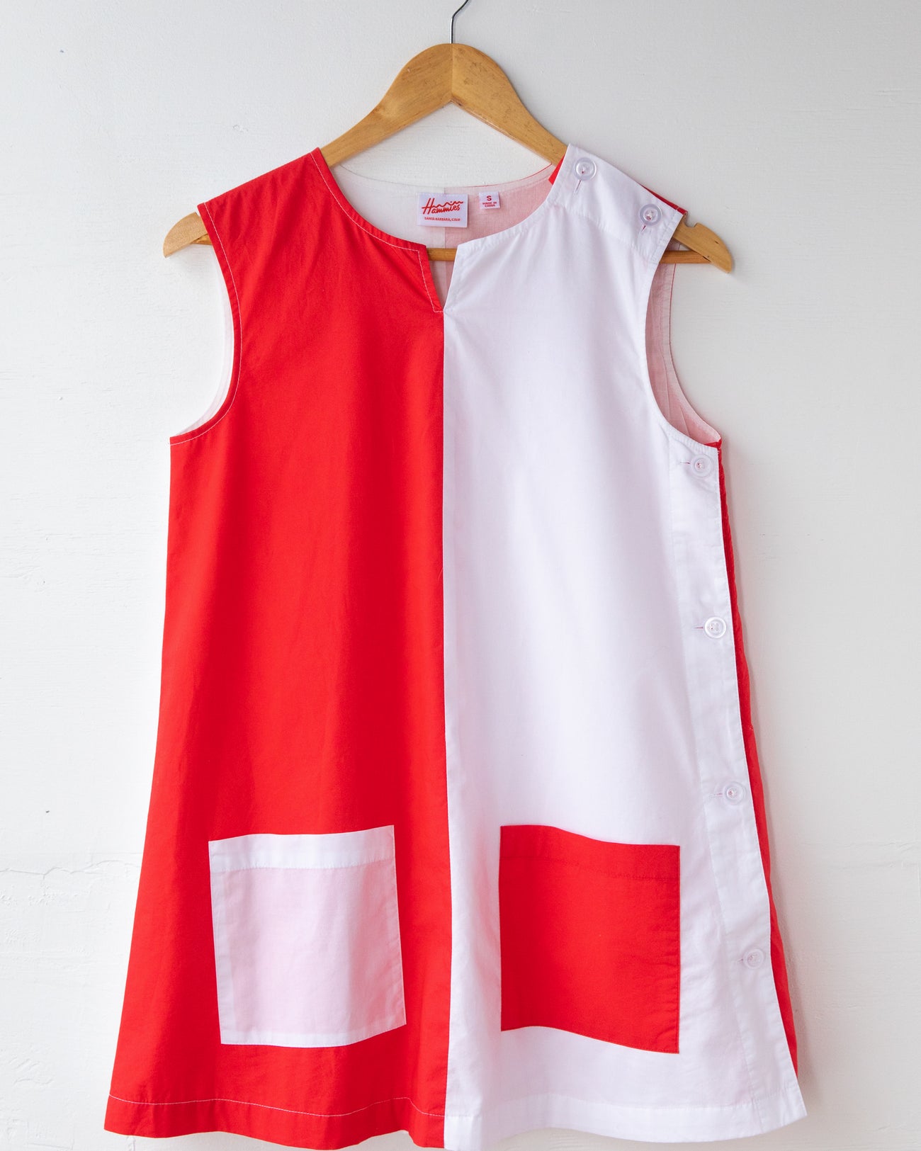 Hammies Two-Tone Smock (Red/White)