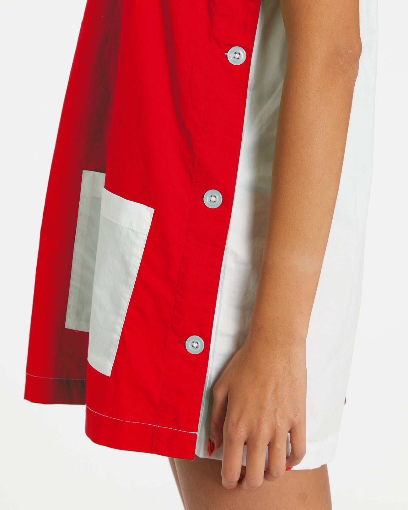 Hammies Two-Tone Smock (Red/White)