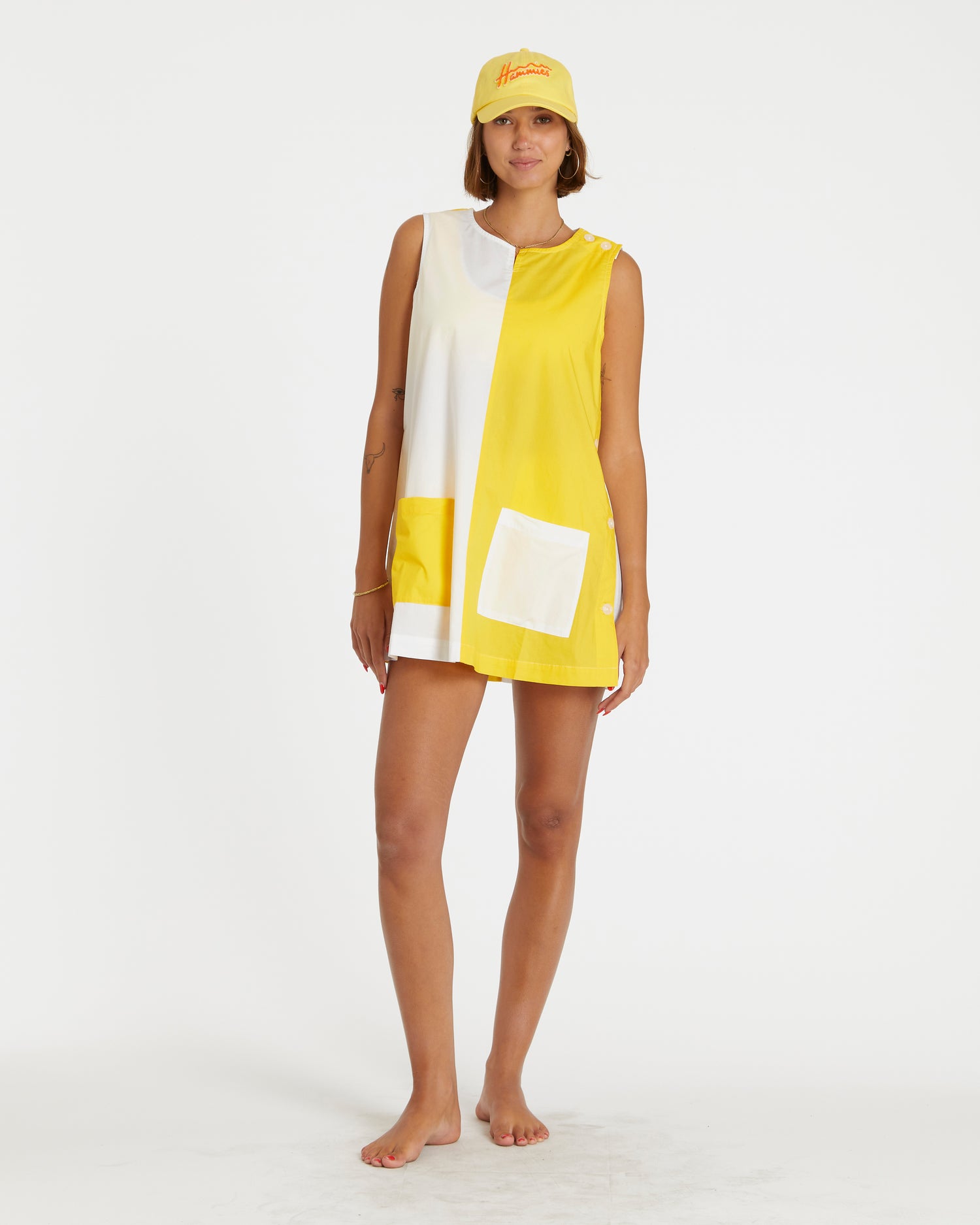 Hammies Two-Tone Smock (Yellow/White)
